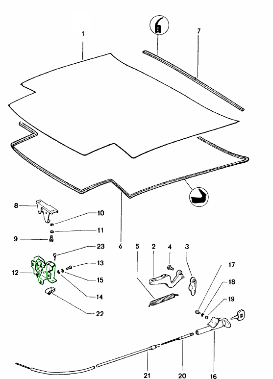 Porsche 914 Front trunk lid latch 91451105210 - 91451105210/1 | Design 911