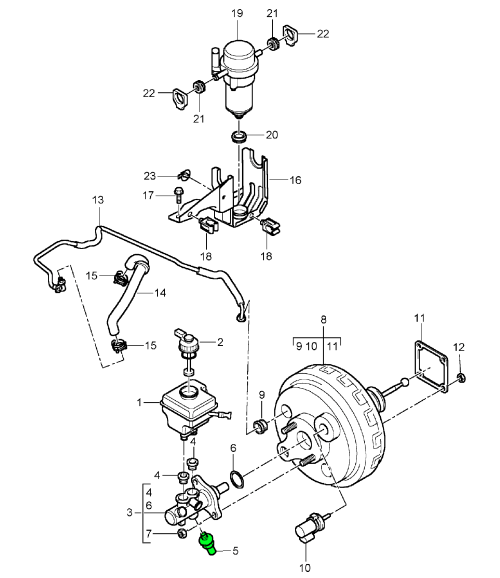 Original Porsche 95535530500 Brake master cylinder pressure sensor for ...