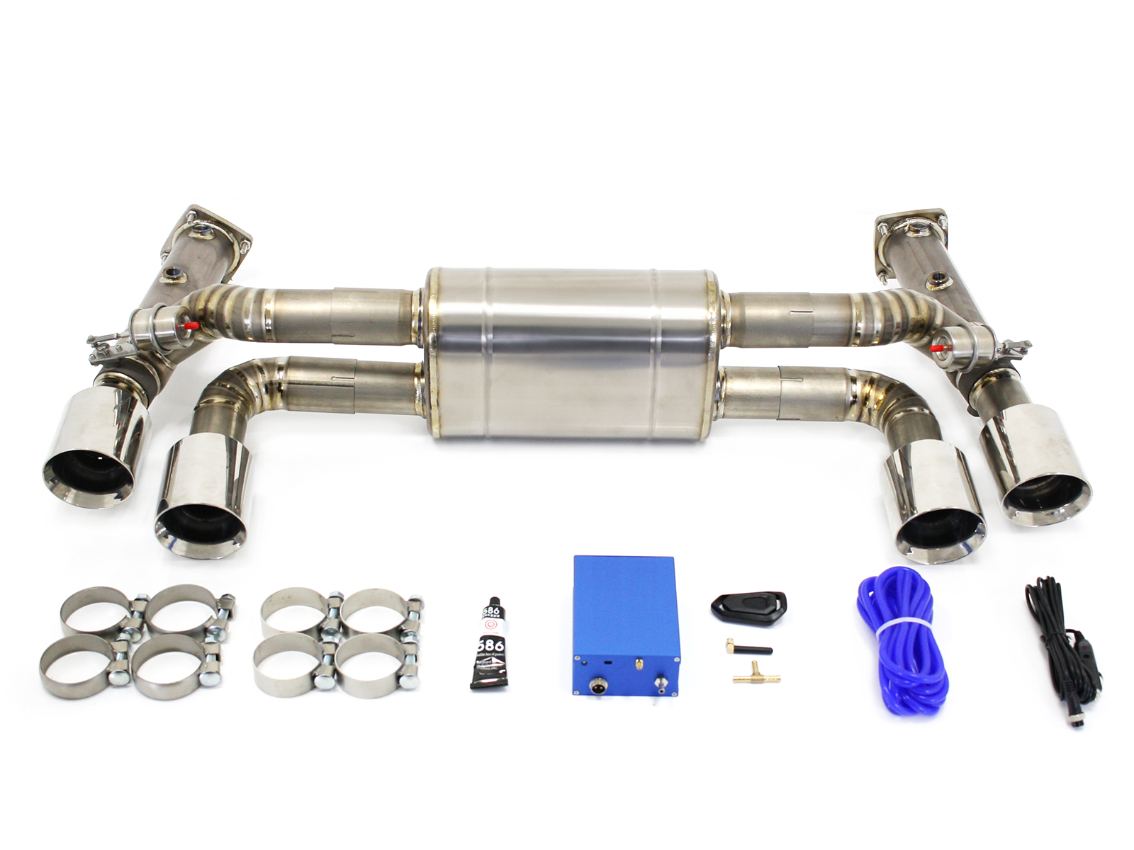 Exhaust Muffler / Sport Switchable Race Exhaust System in Titanium ...