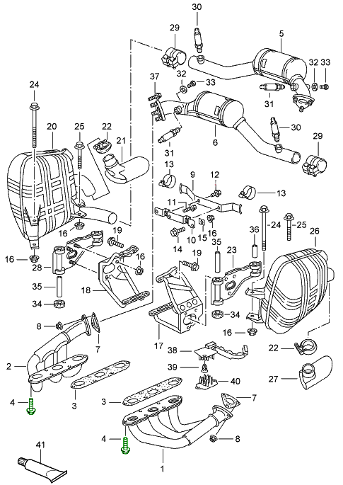 Exhaust Manifold Bolt. Porsche 996 2002>> - 9990750710A | Design 911