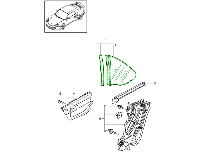 Genuine Porsche & Aftermarket Rear Side Glass | OEM Quarter Windows ...