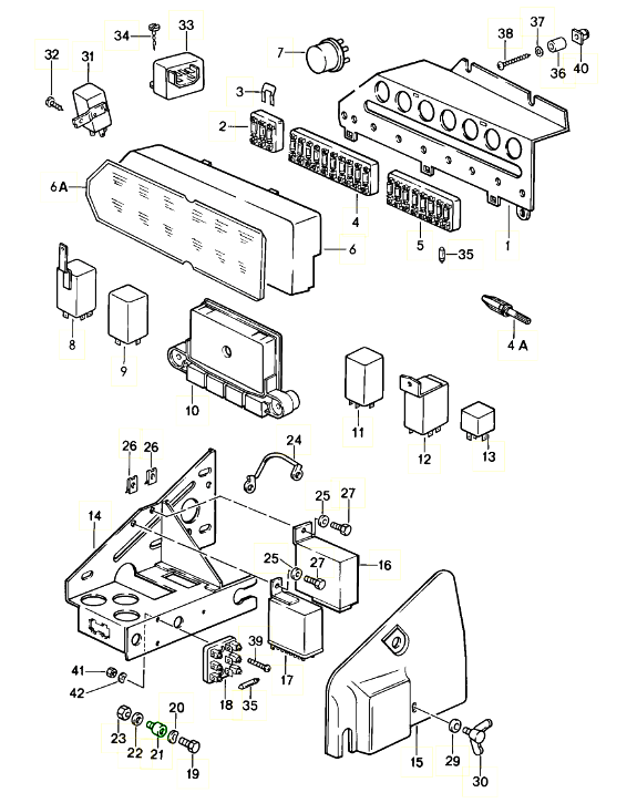 Porsche 911 Rubber mount for control unit relay fuse box 99970338400 ...
