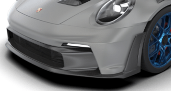 Front bumper lower spoiler with uprights, carbon fibre. Porsche 992 GT3 ...