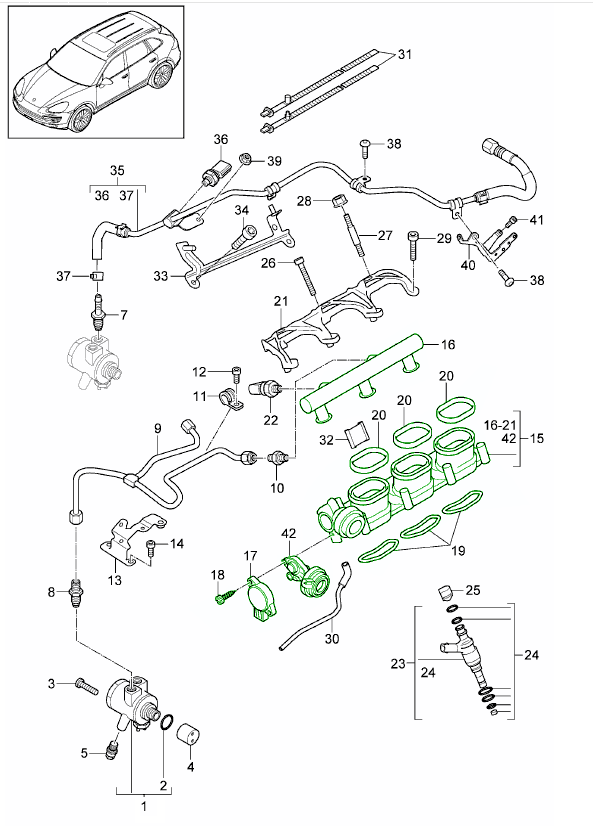 Porche Cayenne Panamera Intake manifold 95811012004 95811011904 ...