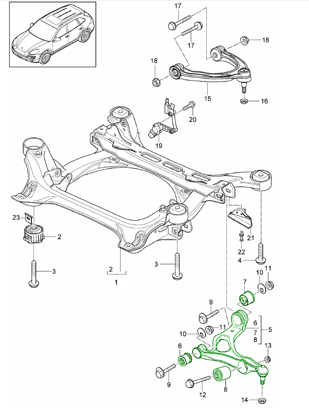 Porsche 958 Cayenne Track control arm 95834105311 and 95834105411 ...