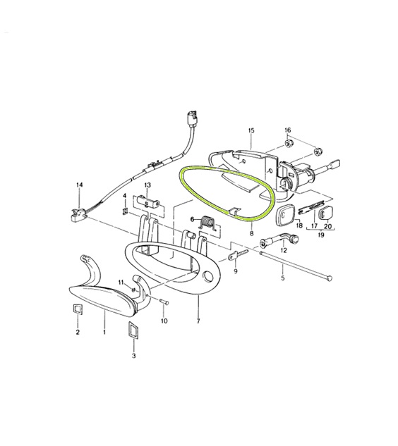 Door Handle Gasket. Porsche 996 / 986 Boxster - 99653763700 | Design 911