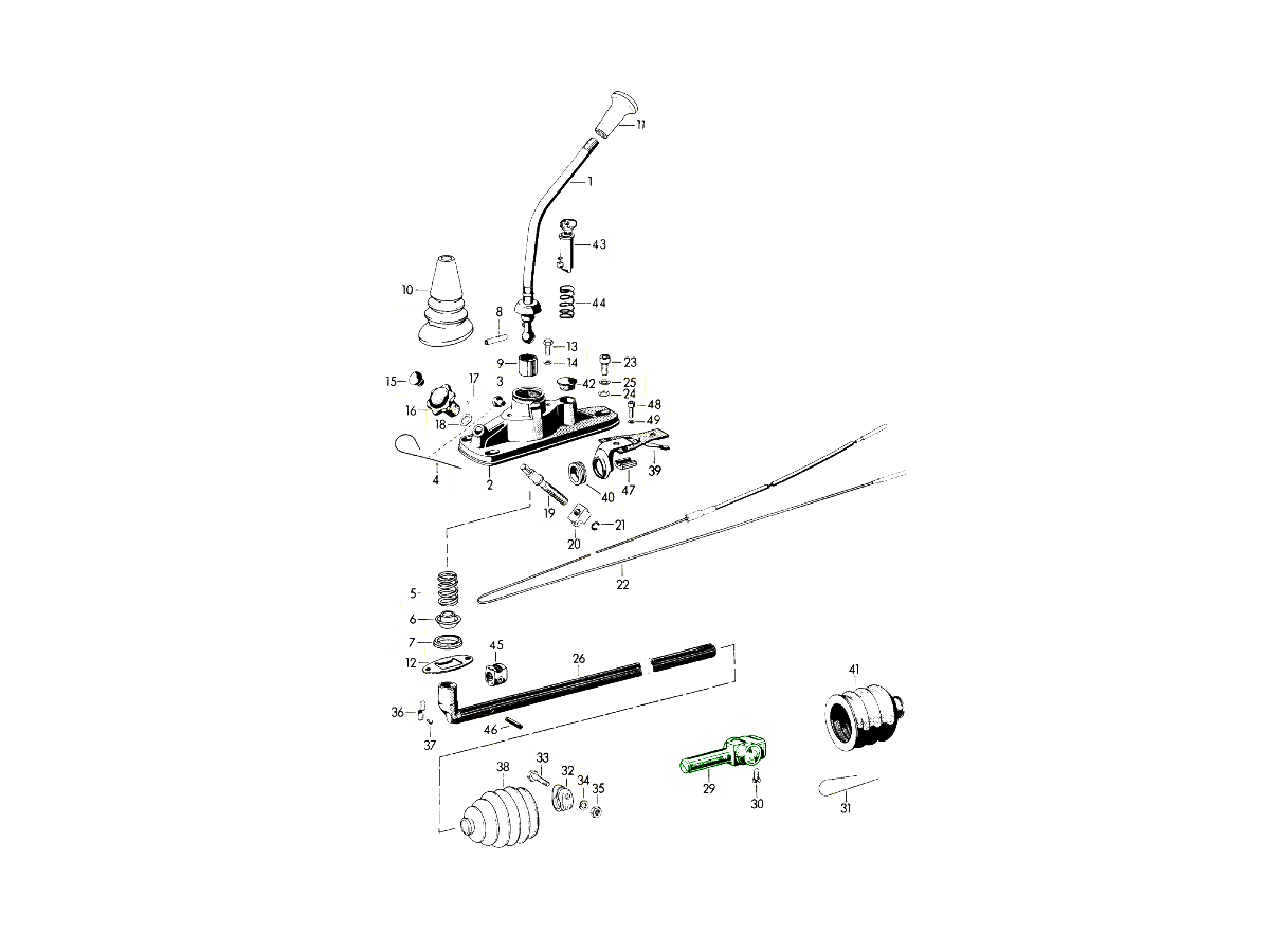 Porsche 356B 356C Shift coupler 69542402404 - 69542402404/1 | Design 911