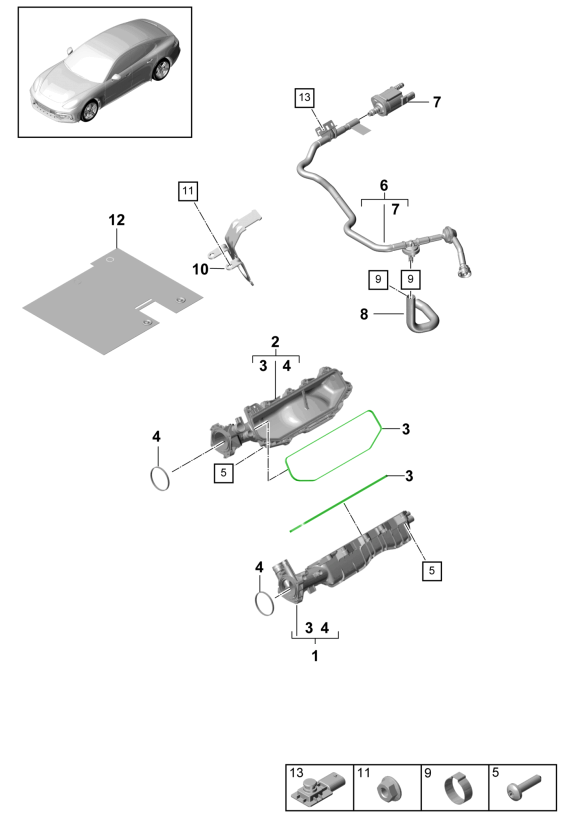 Porsche Cayenne Panamera Intake manifold gasket 9A713319802 ...
