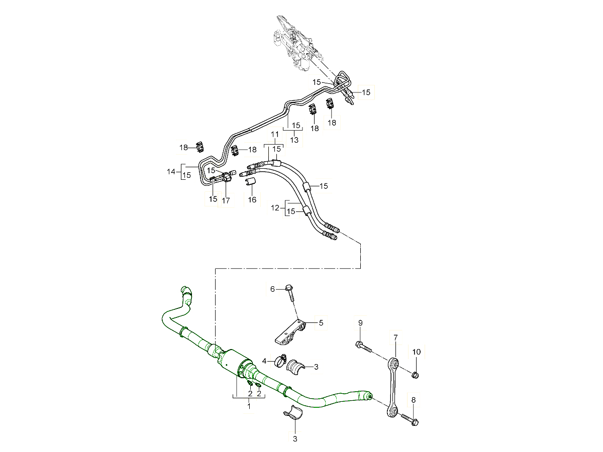 Anti roll bar Front axle Porsche 957 958 Cayenne 95834370302 ...