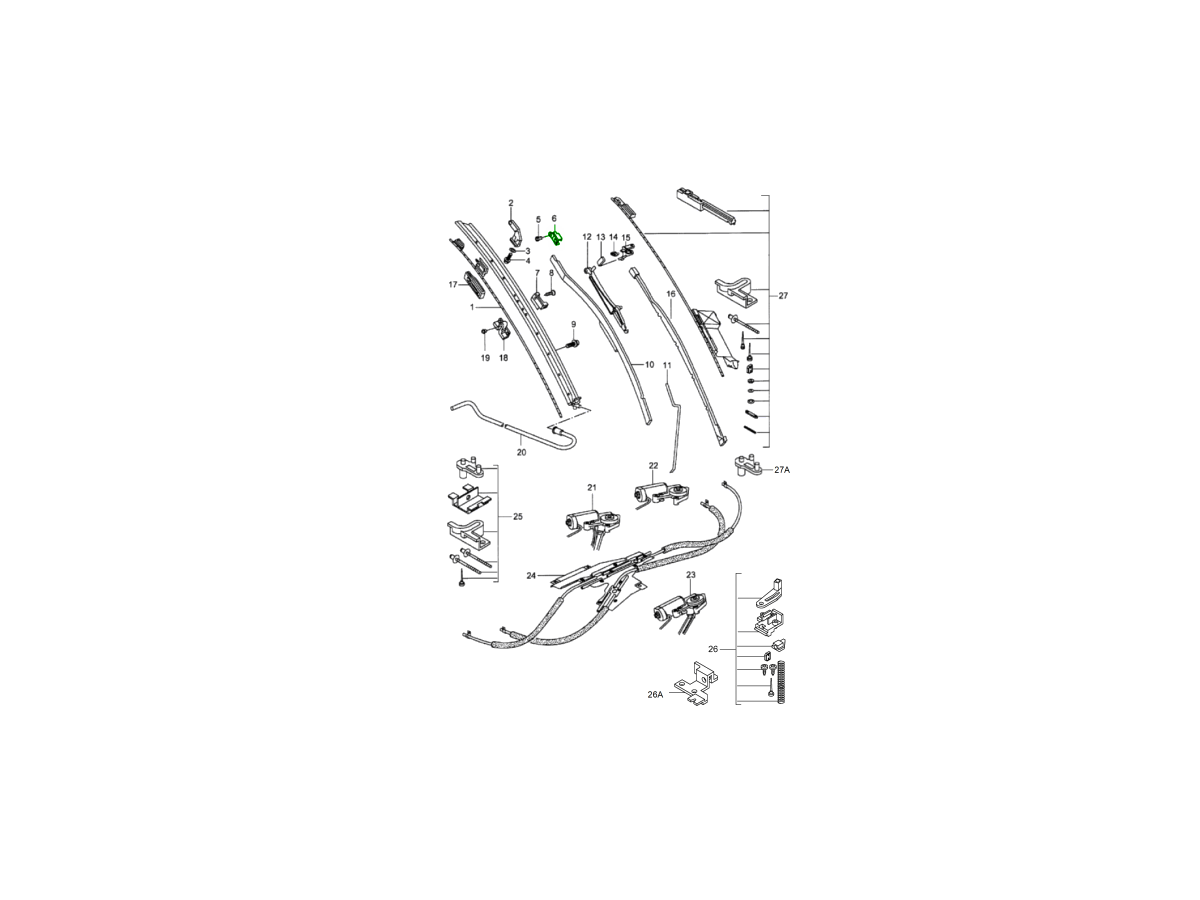 Mounting piece targa roof guide rail. Porsche 993 targa 99356254500 ...