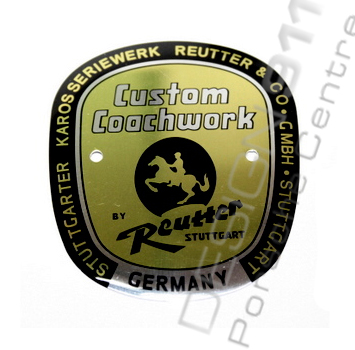 "REUTTER STUTTGARD" Badge. Porsche 356 - 64455900050 | Design 911