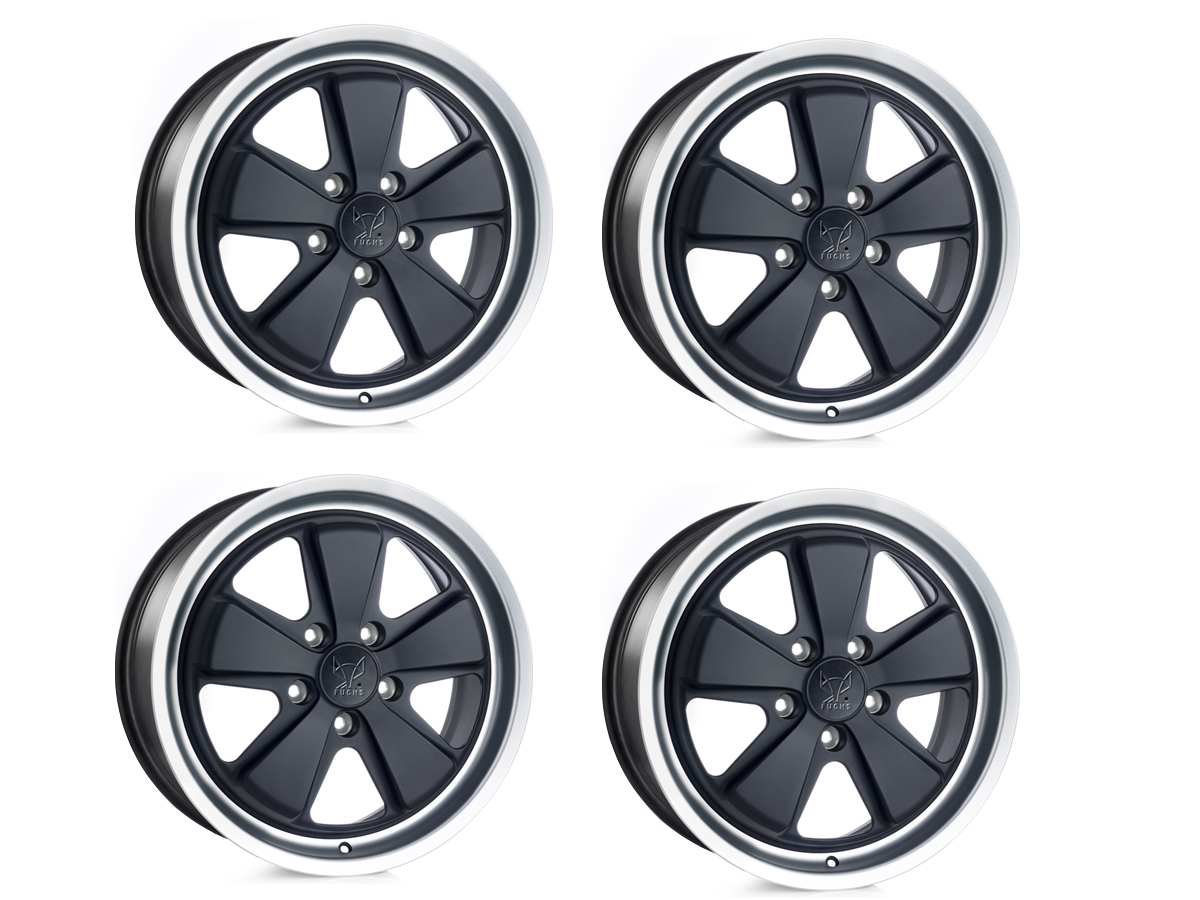 17 inch Fuchs Alloy Wheels SET OF 4 in Black 7.0J & 9.0J For Porsche ...