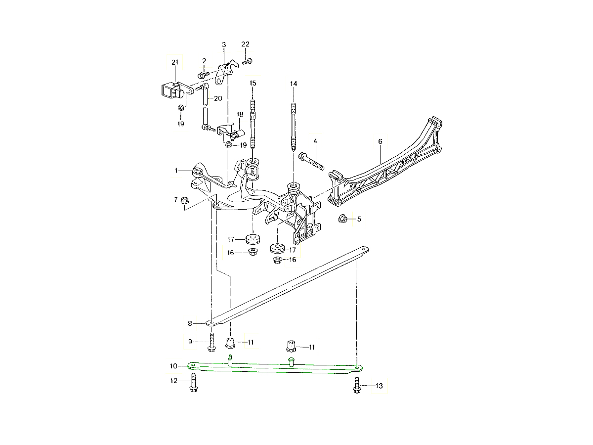 Cross brace rear suspension. Porsche 996 / 997.1 - 99733108103 | Design 911