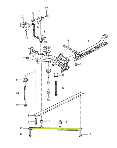 Cross brace rear suspension. Porsche 996 / 997.1 - 99733108103 | Design 911