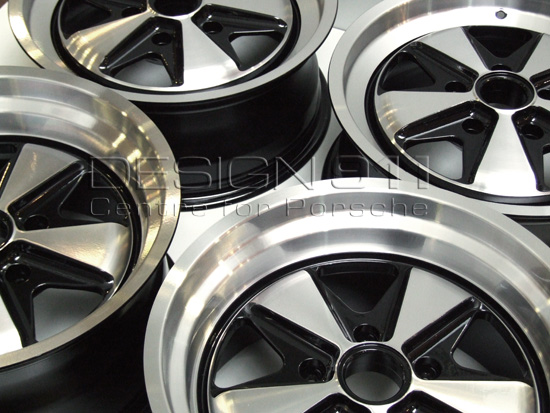 15" Style 548A Fuchs Style Alloy Wheels RSR BLACK & CHROME 7.0J and 8 ...