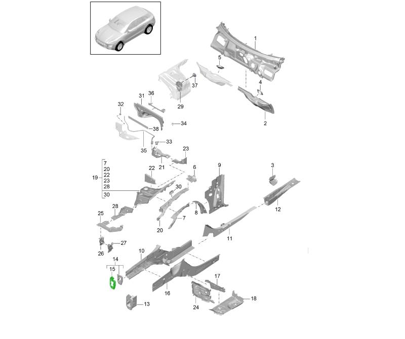 Porsche Bumper Support Brackets, Retainers & Braces | Mounting Hardware ...