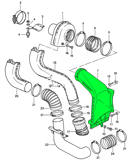 Porsche 911 Hot Air Duct For Blower 93021132301 - 93021132301 | Design 911