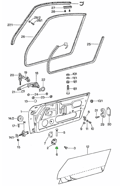 Porsche 911 Door Hinge Bush 90153131120 - 90153131121/1 | Design 911