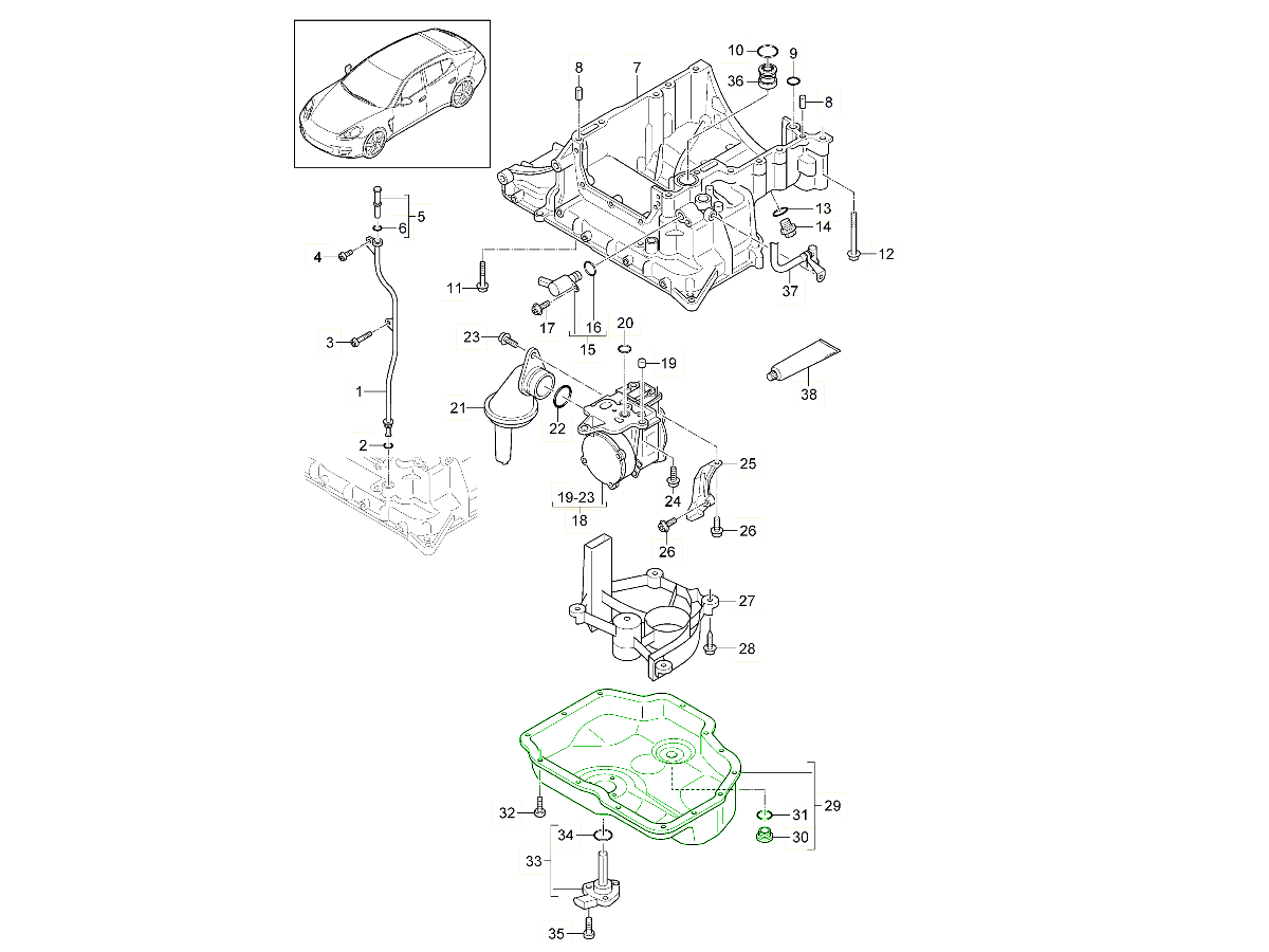 Porsche 958 970 Diesel Oil pan 95810705520 - 95810705520 | Design 911