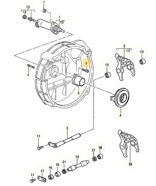 Clutch Guide Tube Bolt. Porsche 911 / 964 / 993 / 996 GT3 90027005502 ...