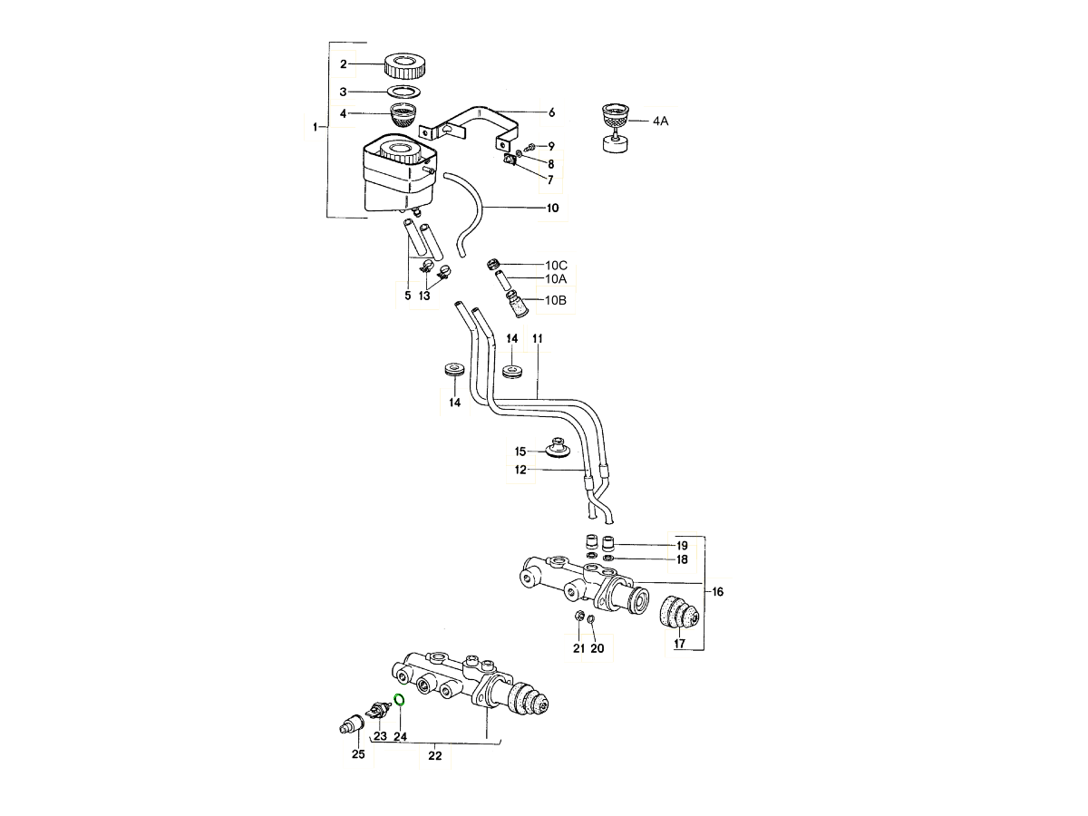 Porsche 911 914 Seal ring Brake master cylinder contact switch ...