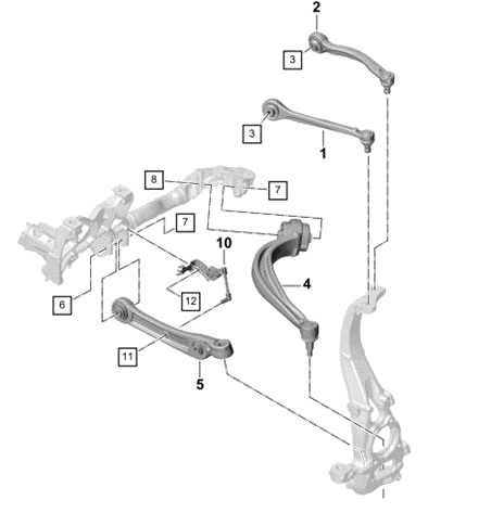 Front suspension self levelling sensor with linkage. Porsche 9YA ...