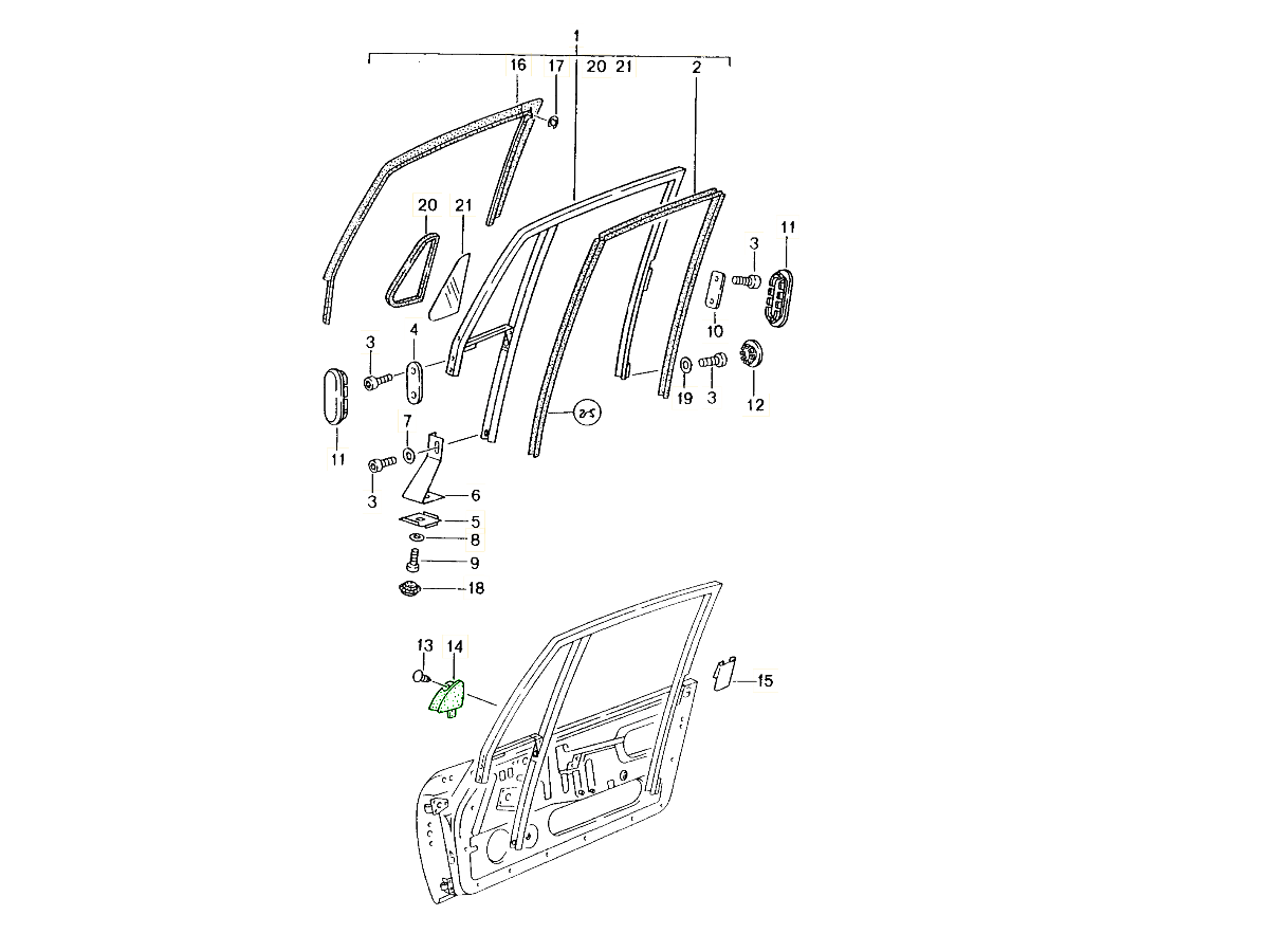 Porsche 993 Front door window vibration rubber dampener 99353771102 ...