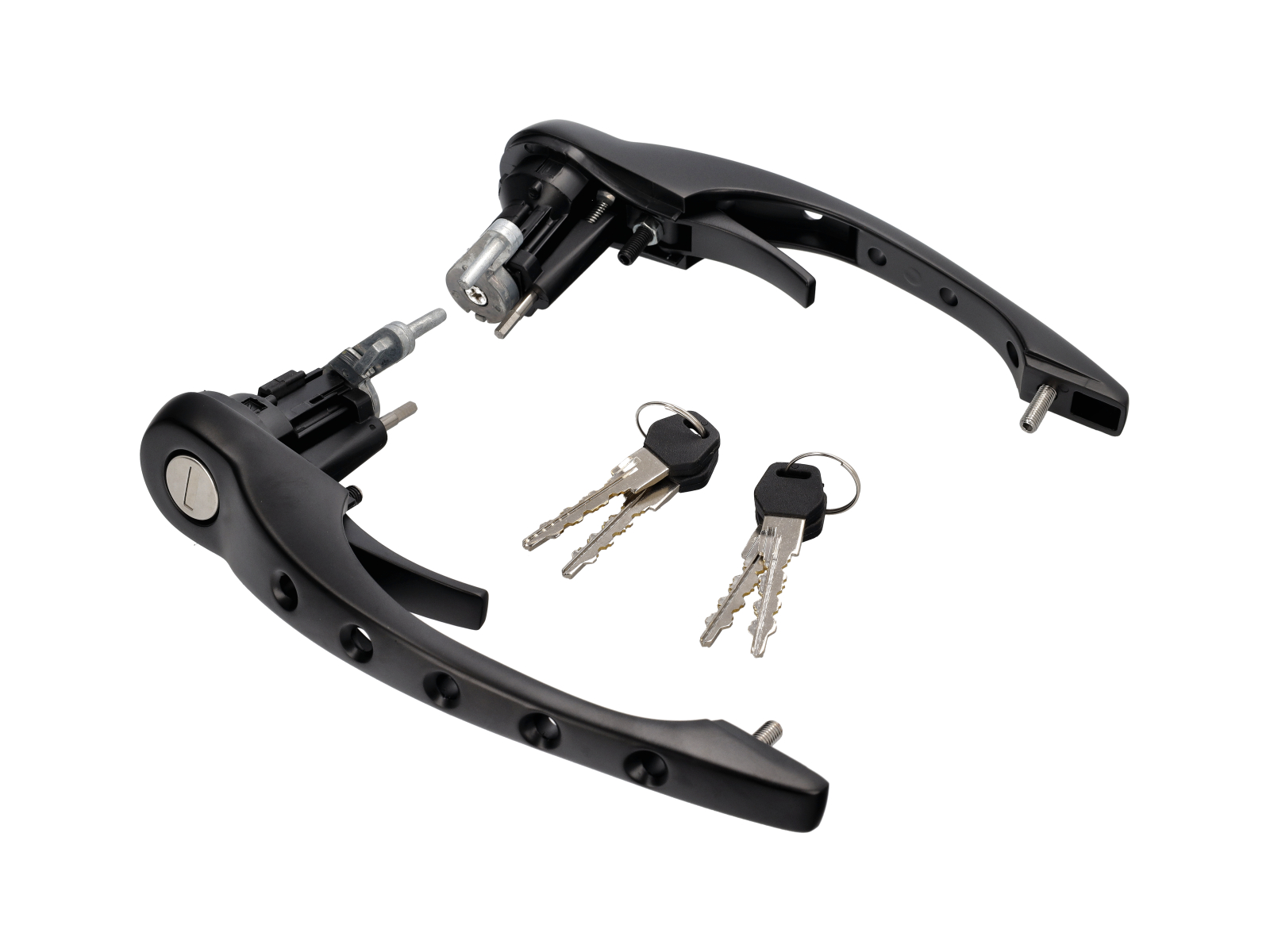 Drilled door Handle Set in BLACK (With Lock Cylinder and Keys). Porsche ...