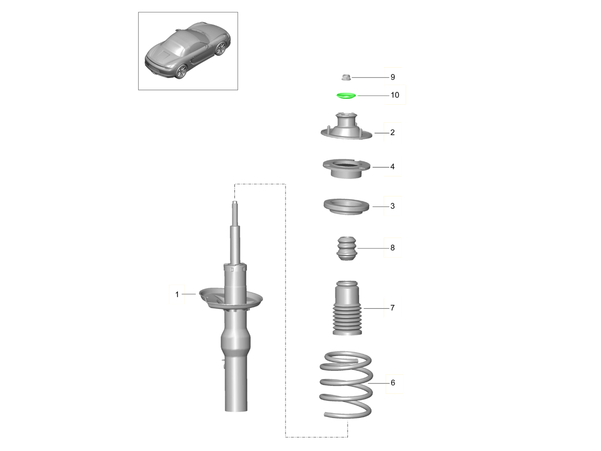 Porsche 981 982 Shock absorber concave washer 98133320700 - 98133320700 ...