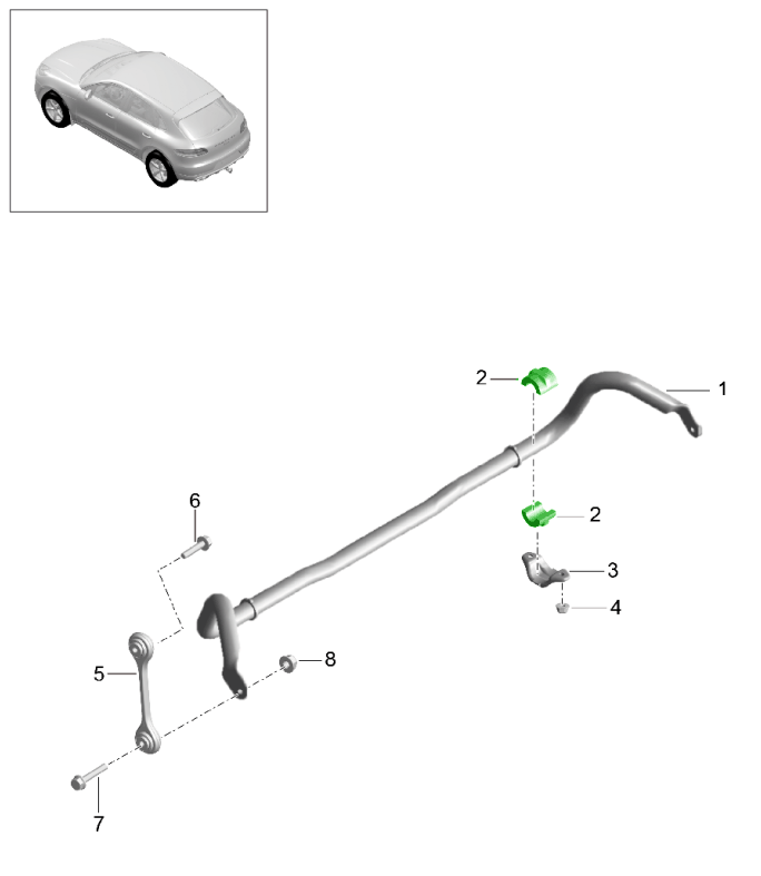 Front Stabilizer bar bush 4D0411327J Porsche Macan - 4D0411327J/1 ...