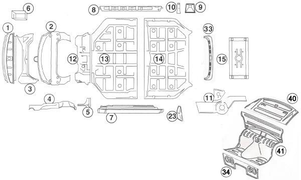 Porsche Bearing Bracket for Front Pedal Area. - 91150195002/1 | Design 911