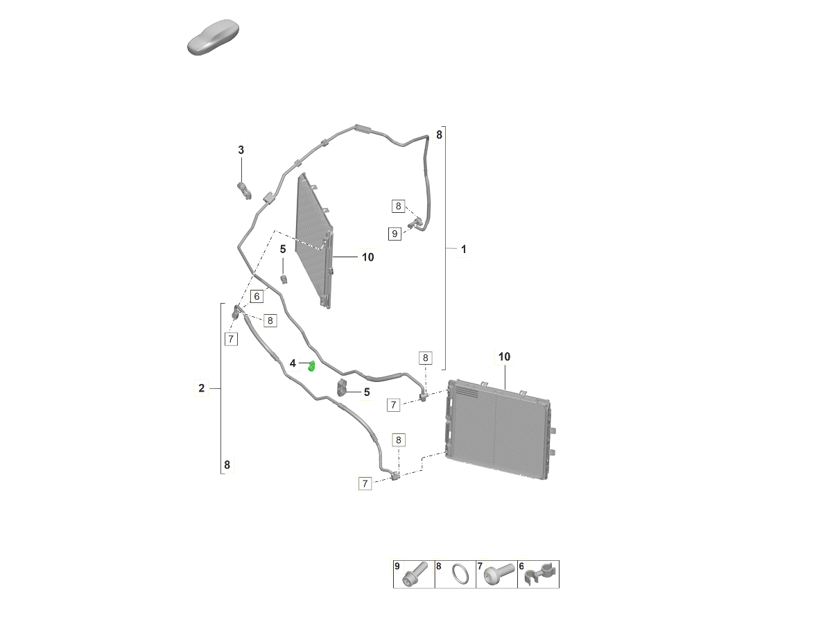 Porsche 991 992 Bracket for refrigerant pipe 971260197 - 971260197 ...