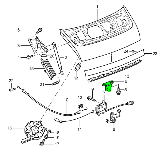 Porsche 993 996 Rear Boot Lock Upper Part 99651221300 - 99651221301 ...