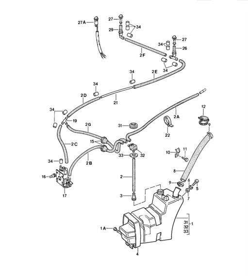 Seal ring washer bottle connection piece. Porsche 911 - 91162874300 ...