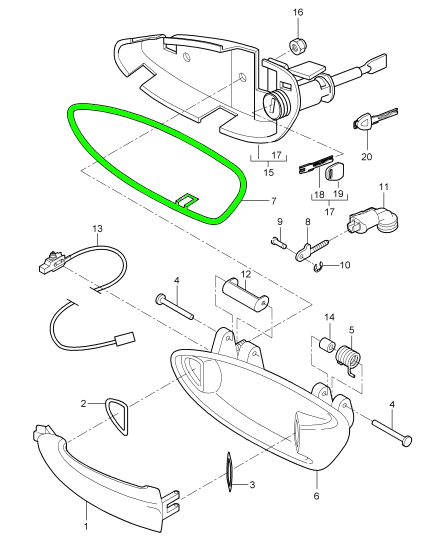 Porsche 997 Door Handle Gasket 99753763801 99753763701 - 99753763701 ...