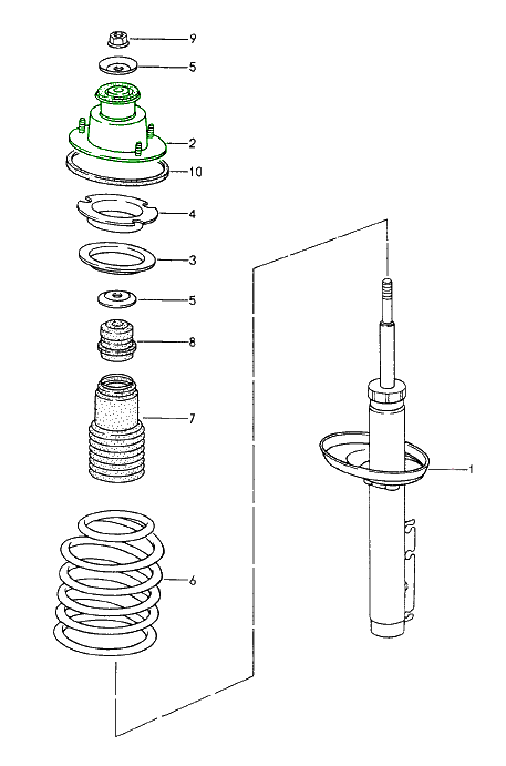 Shock Absorber Supporting Mount Rear for Porsche Boxster and Cayman ...
