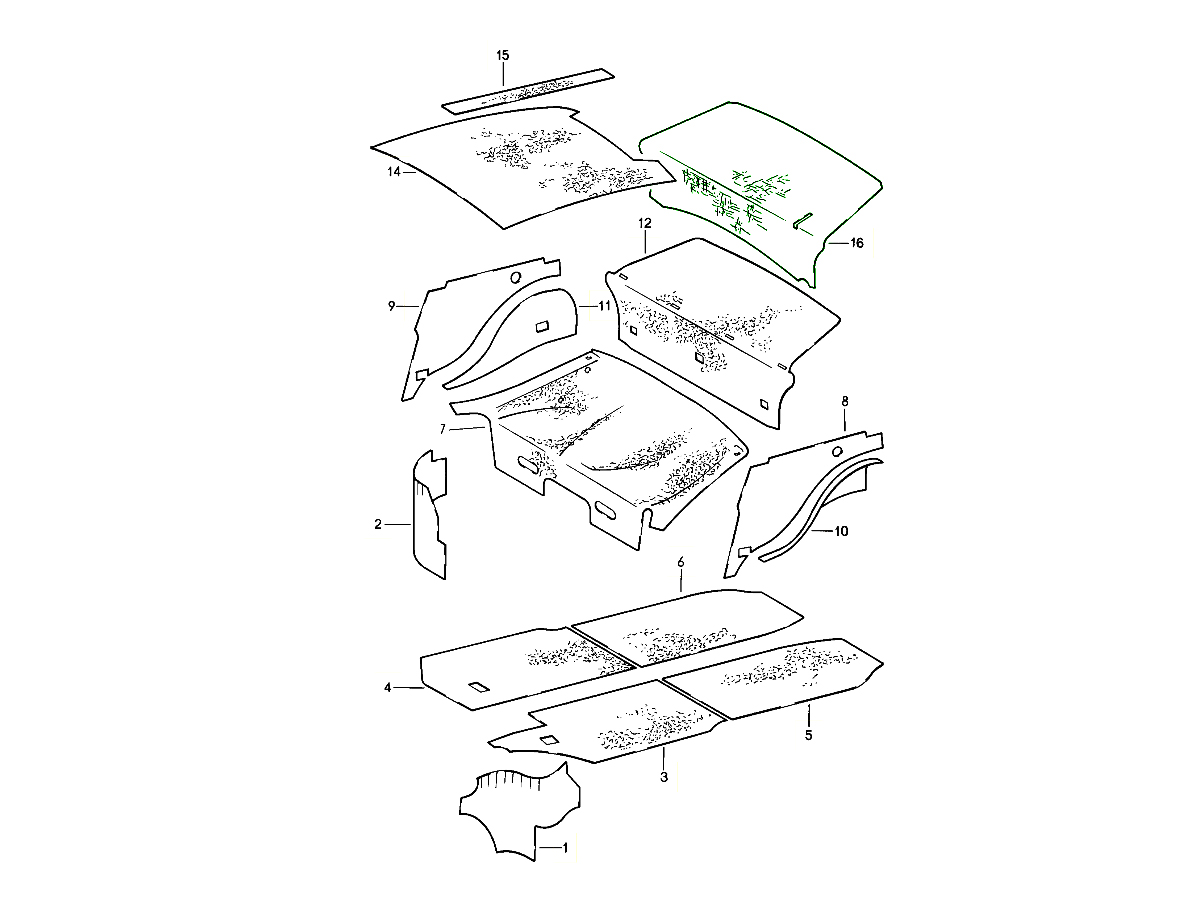 Engine Bay Sound Proofing Damping Mat. Porsche 930 Turbo - 93055689102/ ...