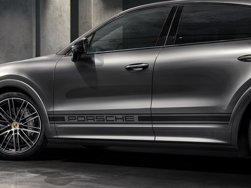 Side decorative stripes with PORSCHE logo 9Y0088095B 9Y0088095D ...