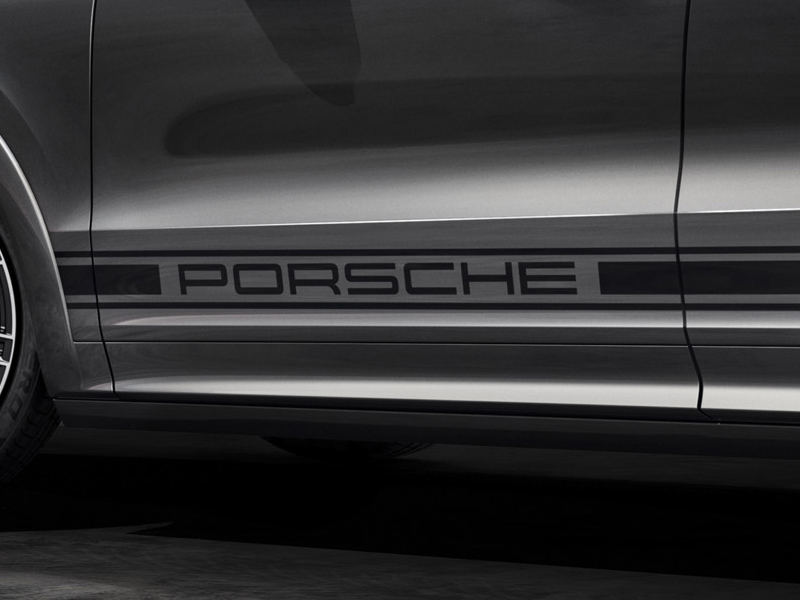 Side decorative stripes with PORSCHE logo 9Y0088095B 9Y0088095D ...