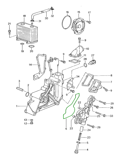 Porsche 986 996 997 Oil pump housing sealing gasket 99610726150 ...