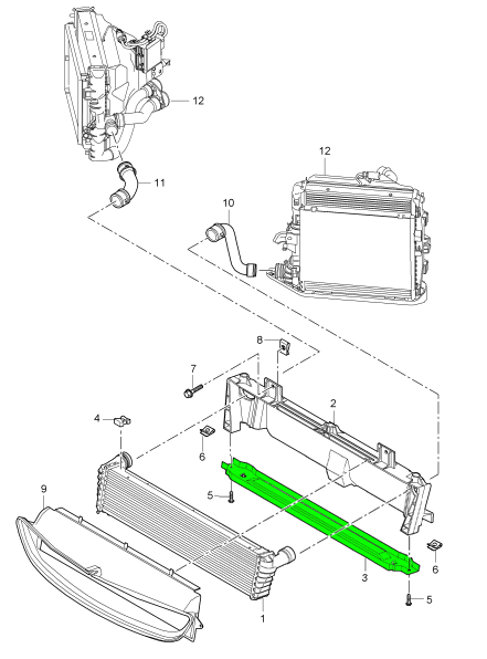 Porsche Centre Radiator Lower Retaining Frame 99750448500 - 99750448500 ...