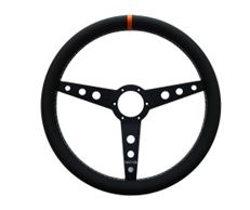 Steering wheel Turn 8 full grain leather and orange marker 380mm ...