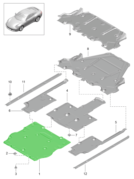 Porsche 991 Underbody front Cover 99150460105 - 99150460105 | Design 911