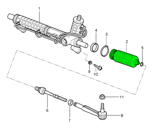 Porsche 997 987 Steering Rack Gaiter 99734719100 - 99734719100/1 ...