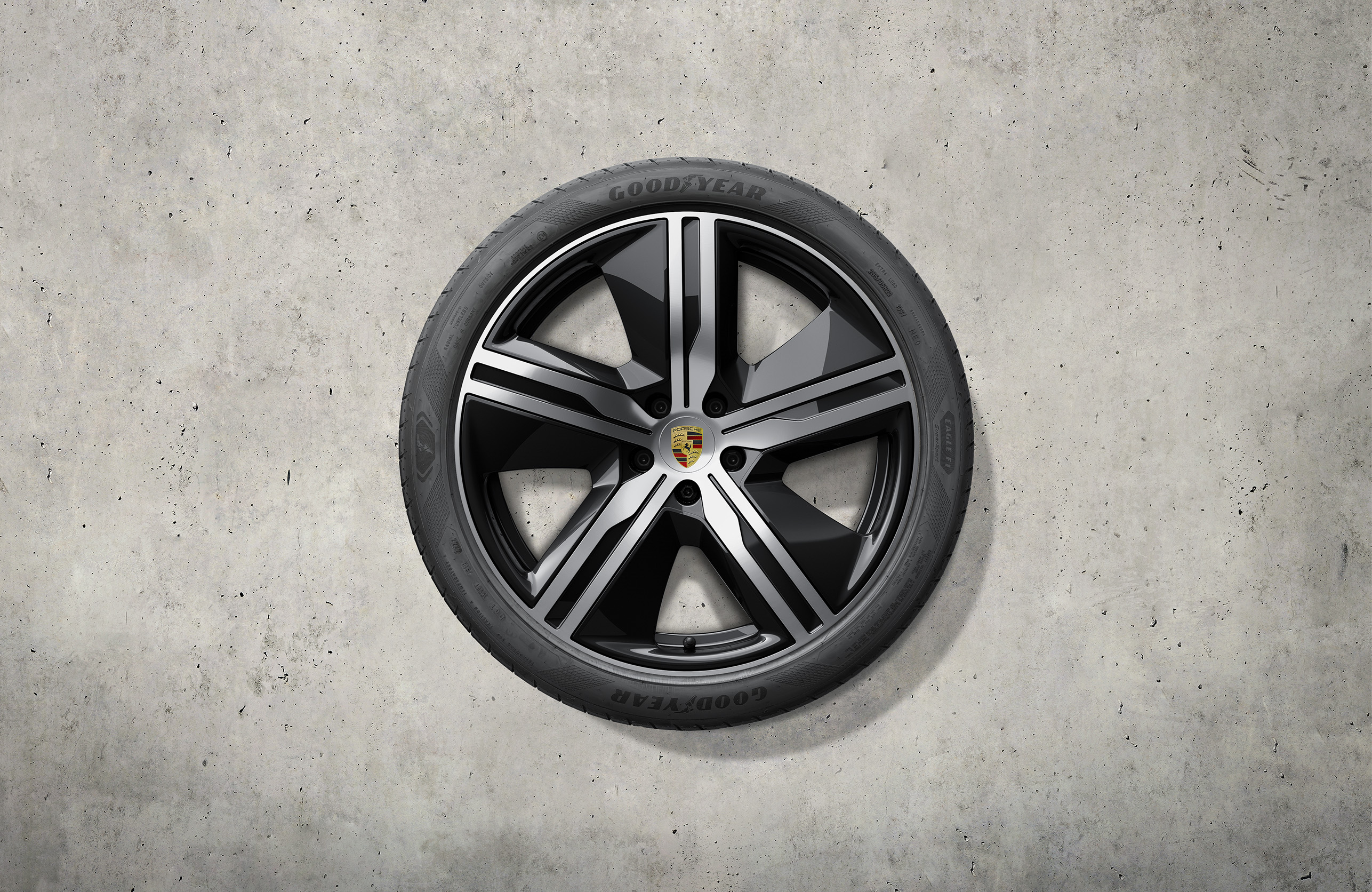 22" Macan Exclusive design summer wheel-and-tyre set, high gloss black ...