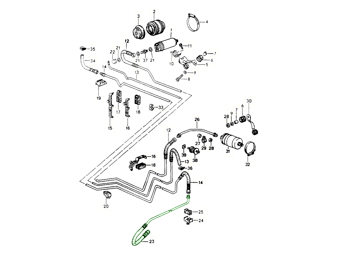 Porsche 964 Fuel Return line 96435636703 96435636702 - 96435636703 ...