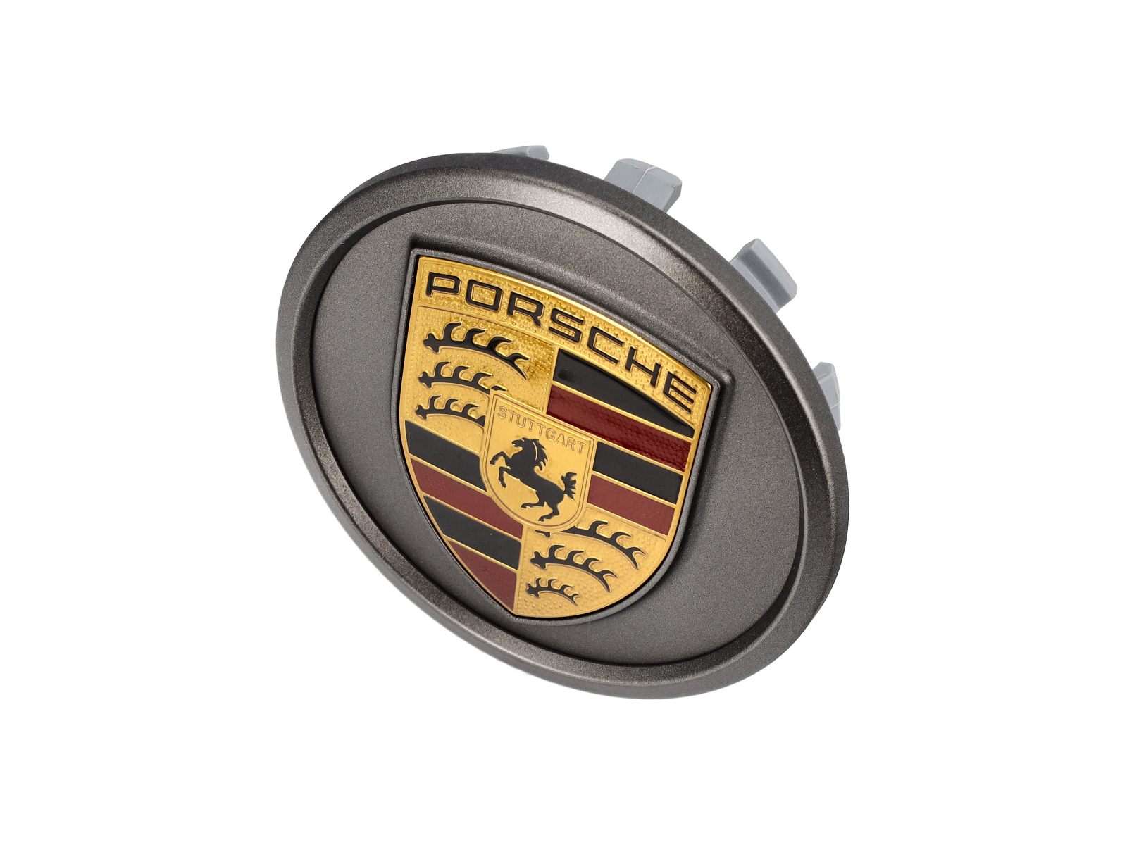 Concaved Wheel Cap - Platinum Satin-Matt With Coloured Crest. Porsche ...