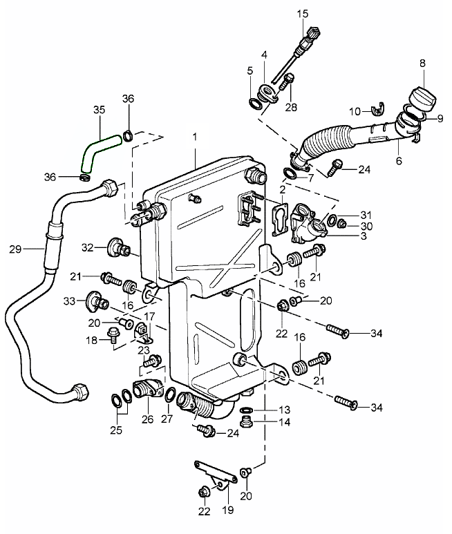 Porsche 996 Turbo Oil tank hose 99620713770 - 99620713770 | Design 911
