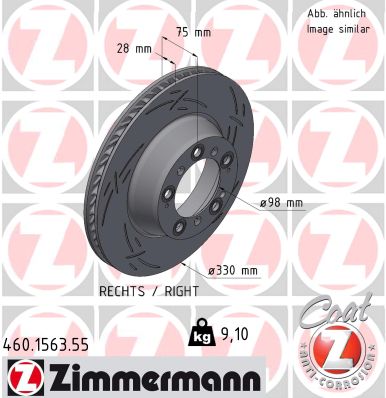 Brake disc rotor Black Coat Z REAR. Porsche 996 / 997 / 991 99135240302 ...