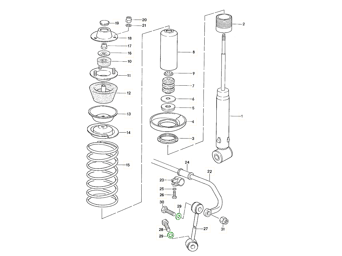Porsche 928 Washer for rear Drop link 92833376100 - 92833376100 ...